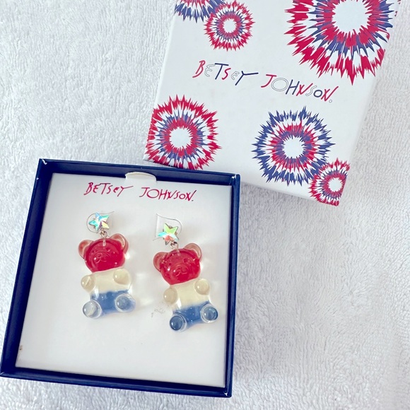 Betsey Johnson | Jewelry | Betsey Johnson Patriotic July 4th Tri Colors ...